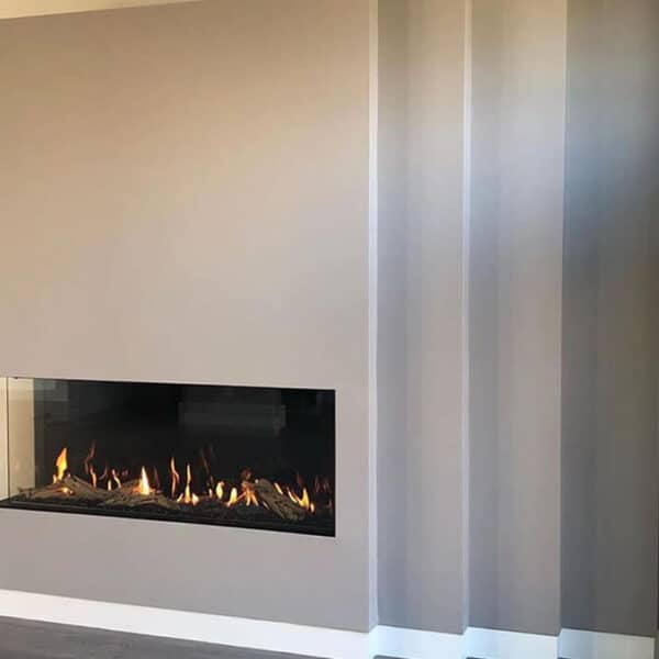 left conrner modern fireplace - modern gas fireplace - Encino Fireplace