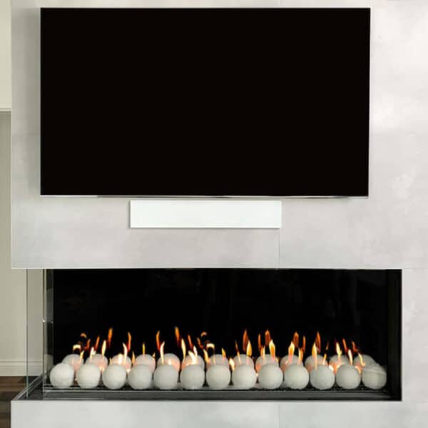 left conrner modern fireplace - modern gas fireplace - Encino Fireplace