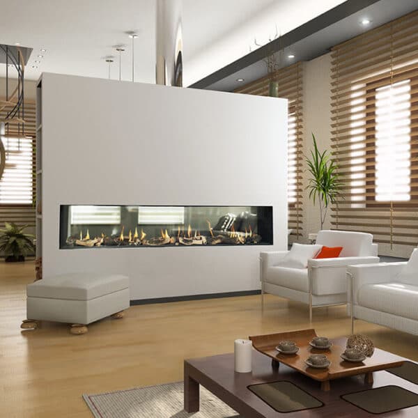 See Through Linear Fireplace - Encino Fireplace Shop